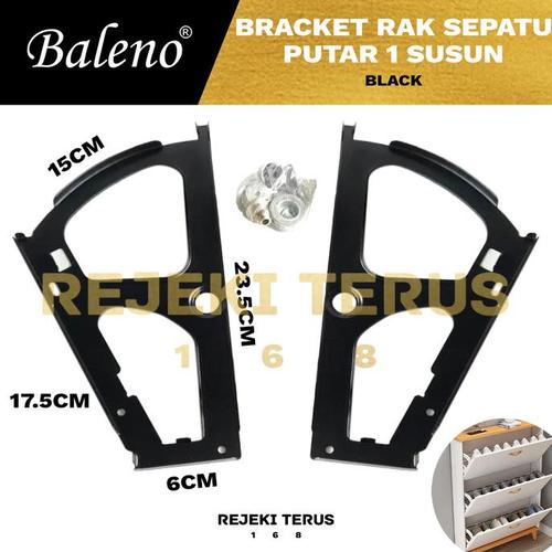 Jual Bracket Rak Sepatu Putar 1 Susun HITAM BLACK BESI Engsel Putar ...