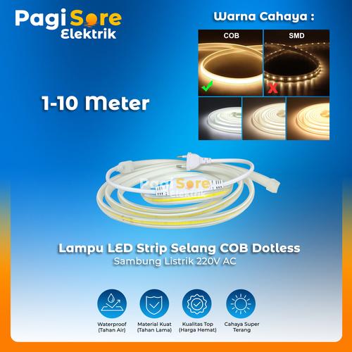 Jual Paket 1-10 M Lampu LED Strip COB 220V Outdoor Indoor Plafon ...