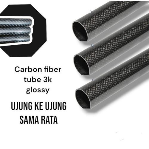 Jual Carbon fiber tube 3K 20mm x 16mm Pipa karbon holo glossy untuk sambungan joran / spare ...