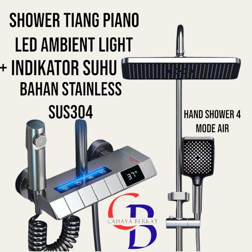 Promo SHOWER TIANG PIANO AMBIENT LIGHT LED STAINLESS SUS304 PANAS ...
