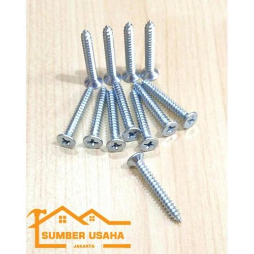 Jual SU SEKRUP KAYU 1/2" X 6MM ISI 100 PCS/ WOOD SCREW / TAPING TAPPING ...