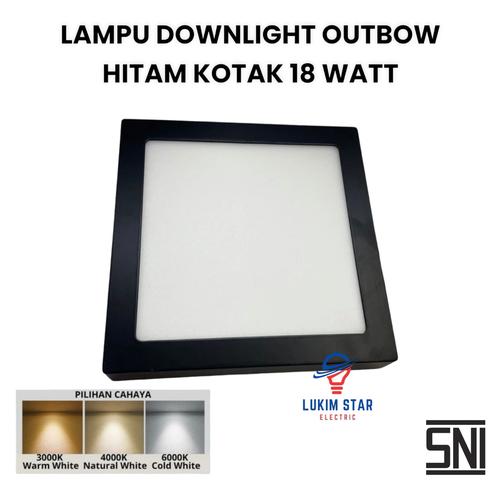 Jual Lampu Downlight LED Outbow Kotak 18W LED Outbow KOTAK Hitam Kanopi ...