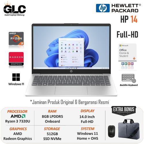 Jual Laptop HP 14 EM0332AU / EM0333AU AMD Ryzen 3 7320U 8GB DDR5 512GB ...