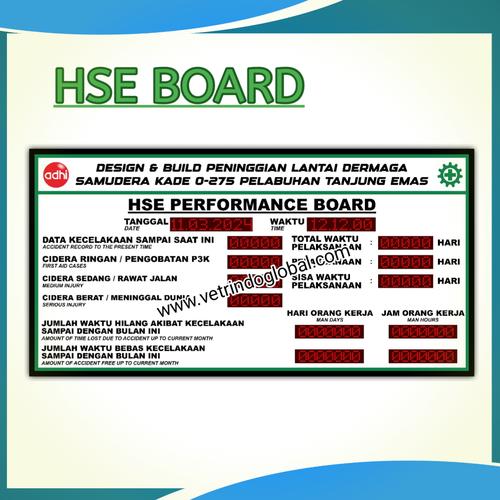 Jual HSE Board digital papan info kecelakaan kerja - Kota Semarang ...