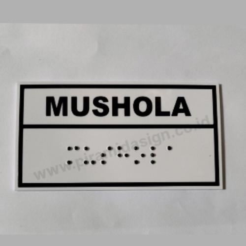 Jual Sign braile mushola ruang nama papan masjid tuna netra low vision ...