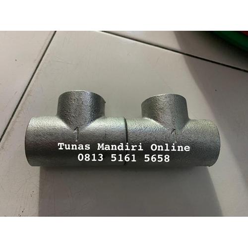 Jual tee galvanis 1 inch drat / Sambungan Pipa besi galvanis tee - Kota ...