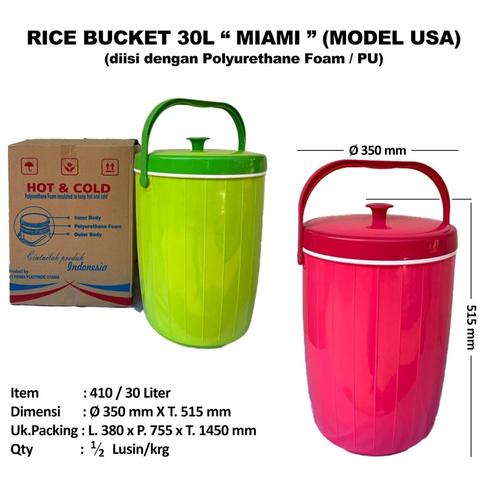 Jual Rice & Ice Bucket 30 Liter Termos Nasi Thermos Es Ice Box Miami ...