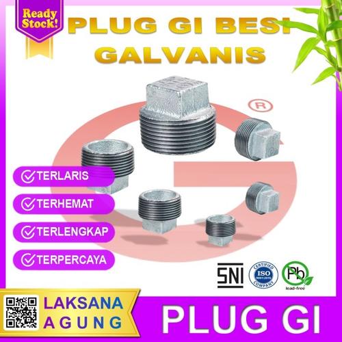 Jual Plug Gi 1-1/2 inch Galvanis | Dop Gip drat luar 1 1/2 besi ...