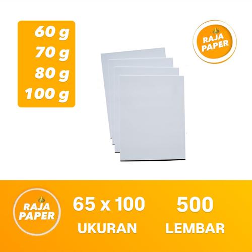 Jual Kertas HVS Ukuran PLANO 65 Cm x 100 Cm 500 Lembar 60 70 80 100 Gsm ...