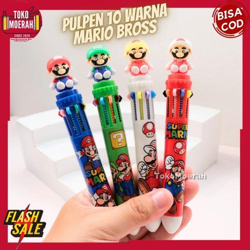 Jual PULPEN 10 WARNA MARIO BROSS PEN CETEK MEKANIK 10 WARNA MARIO BROSS ...