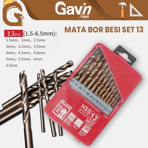 Jual Mata Bor Besi Baja Set 13pcs HSS Titanium Power Drill Steel Hex ...
