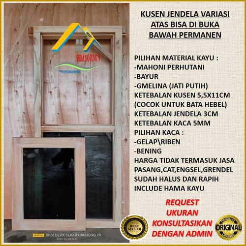 Jual KUSEN JENDELA VARIASI KACA ATAS BISA DI BUKA BAWAH PERMANEN - Kab ...
