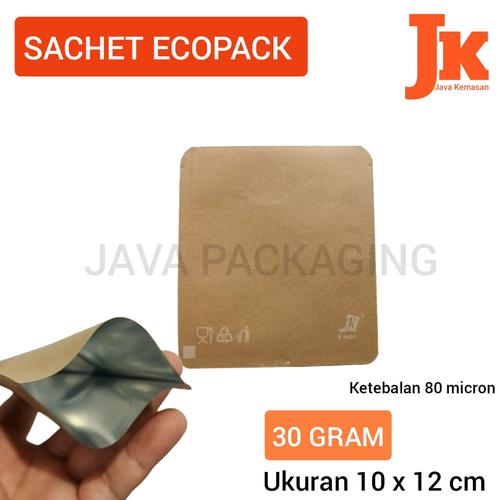 Jual KPACK 30G SACHET ECOPACK 30 LITHO BROWN WARNA COKLAT PAPER KERTAS KEMASAN KOPI SNACK BUBUK ...