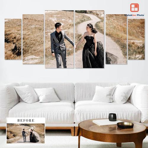 Promo Hiasan dinding custom Multi panel | Cetak foto + Bingkai canvas 1 ...