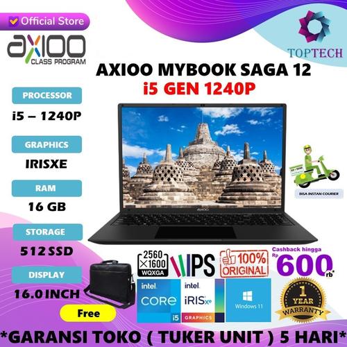 Promo LAPTOP AXIOO MYBOOK SAGA 12 INTEL i5 1240P 16GB 512GB 16" WQXGA ...