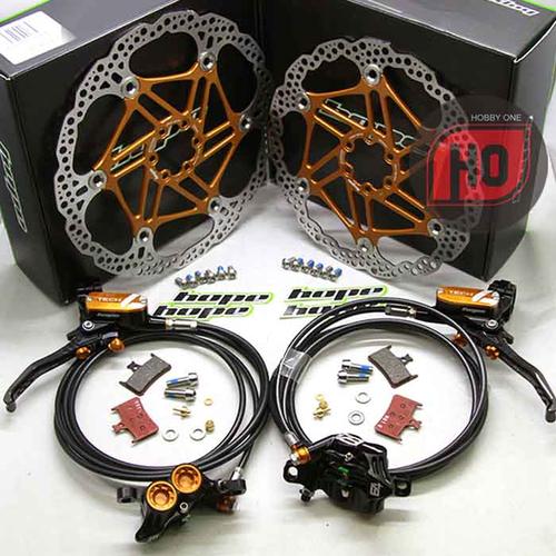Jual Hope Tech 4 E4 Disc Brake Set and Rotor Floating 6 Bolts - Black ...