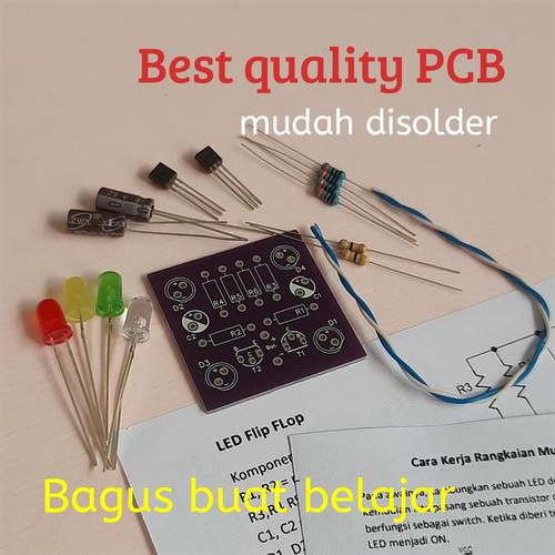 Jual Kit LED flip flop PCB + komponen utk belajar rangkaian elektronika ...
