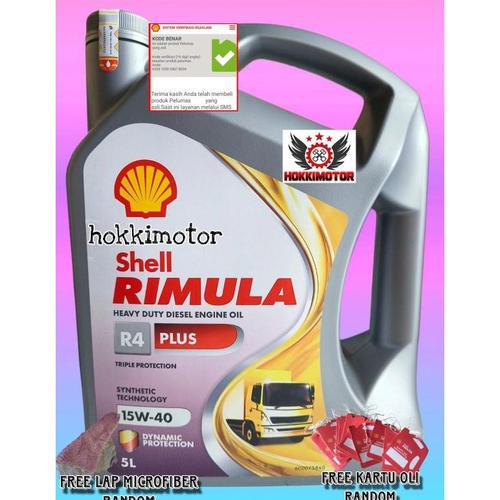 Jual OLI MESIN SHELL RIMULA R4 PLUS SAE 15W-40 5LITER DIESEL SOLAR ...