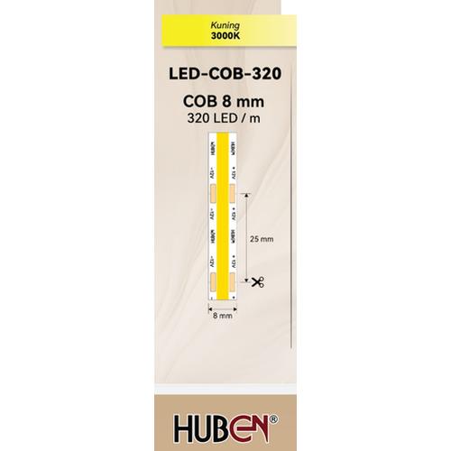 Jual HUBEN LED STRIP COB 8mm 12V 3000K Kuning @5 Meter - Jakarta Utara ...
