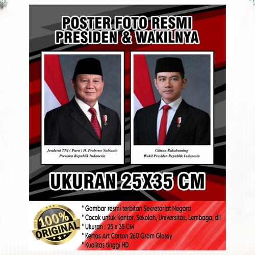 Jual Poster Photo Presiden dan Wakil Presiden Periode 2024 - 2029 ...