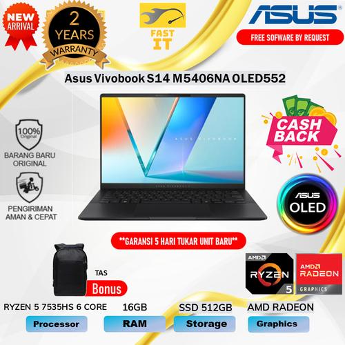 Jual ASUS VIVOBOOK S 14 OLED M5406NA RYZEN 5 7535HS 16GB 512GB - BLACK - Jakarta Pusat - Fast IT ...