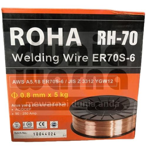 Jual ** ROHA Kawat Las Rol Mig ER70S-6 (RH-70) Solid, Pakai Gas CO2 0 ...