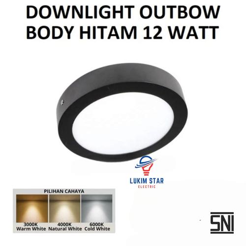 Jual Lampu Downlight LED Outbow Bulat 12W LED Outbow Bulat Hitam Kanopi ...