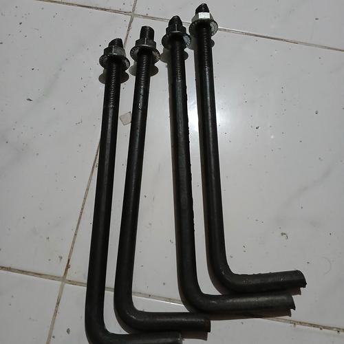 Jual baut angkur L m16 16 16mm x pitch 2.00 x 40 cm ( 400 ) dengan mur ...
