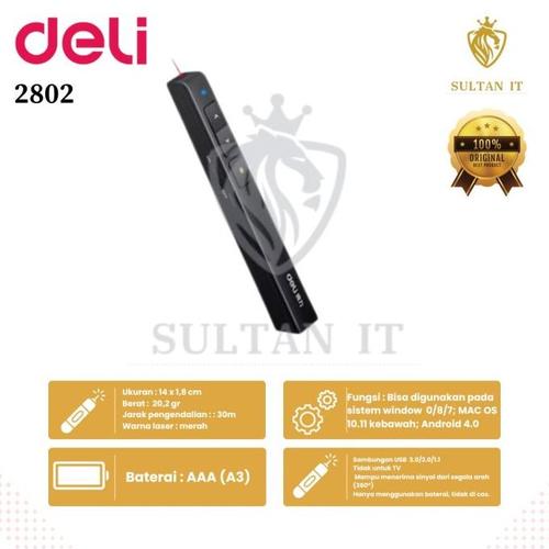 Jual DELI LASER POINTER 2802 PRESENTER WIRELESS JARAK JAUH 30M LASER ...