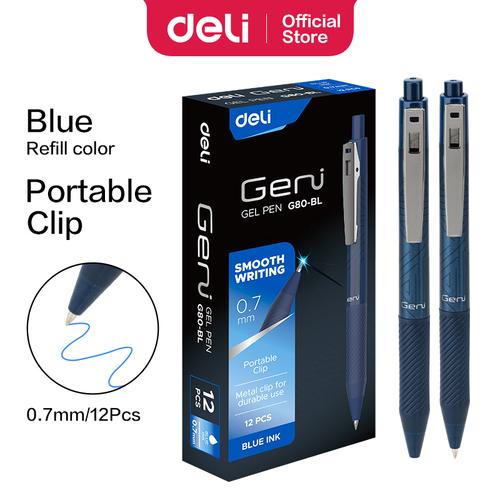 Jual Deli Gel Pen / Pulpen Gel Retractable Pen Cetek 0.7mm 12 PCS EG80 ...