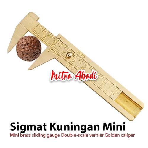 Jual Sigmat Kuningan Mini / Jangka Sorong Emas / Mini Brass Sliding Gauge Double-scale Vernier ...