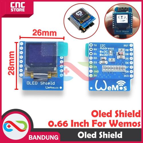 Jual OLED SHIELD 0.66 INCH FOR WEMOS D1 MINI PRO ESP8266 OLED WEMOS D1 ...