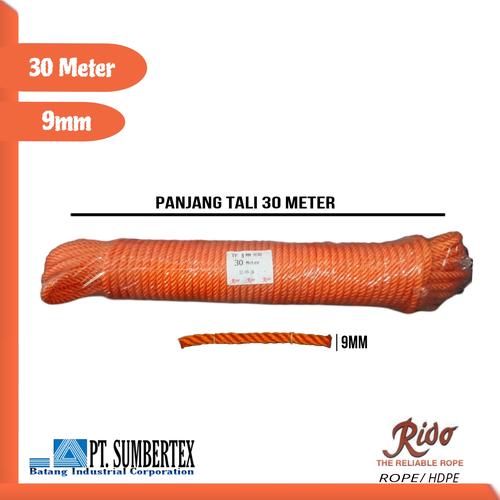 Jual TALI RIDO Tali Tambang Plastik 9mm Panjang 30 Meter HDPE Pilihan ...