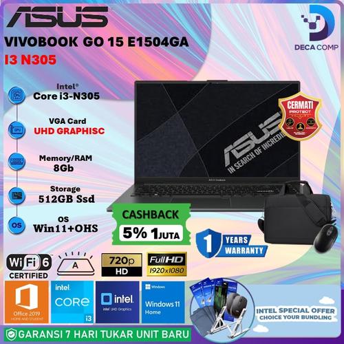 Promo Asus Vivobook Go E1504GA I3 N305 8GB 256GB W11 15.6FHD Cicil 0% ...