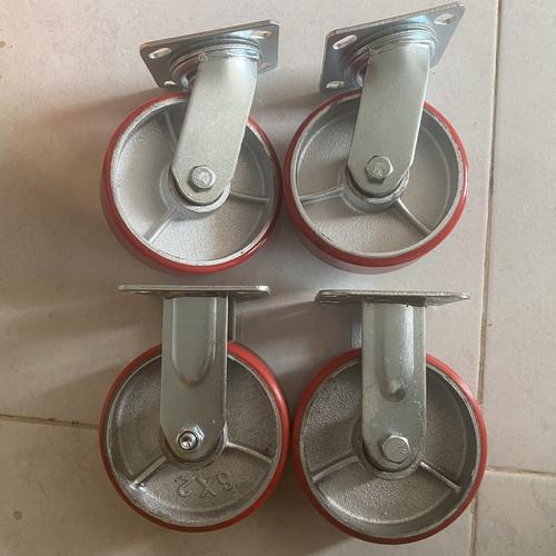 Jual RODA TROLLEY BESI POLYURETHANE 6 INCH 2 HIDUP 2 MATI - Kab ...