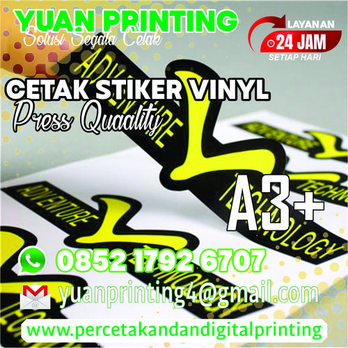 Jual Cetak Sticker | Print Stiker Vinyl A3+ dan Cutting - Transparan ...