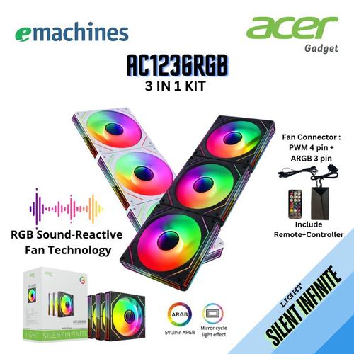 Jual Fan Casing ACER eMachines AC1236 RGB BLACK WHITE ARGB 3 in 1 + Controller PWM - Fan Acer ...