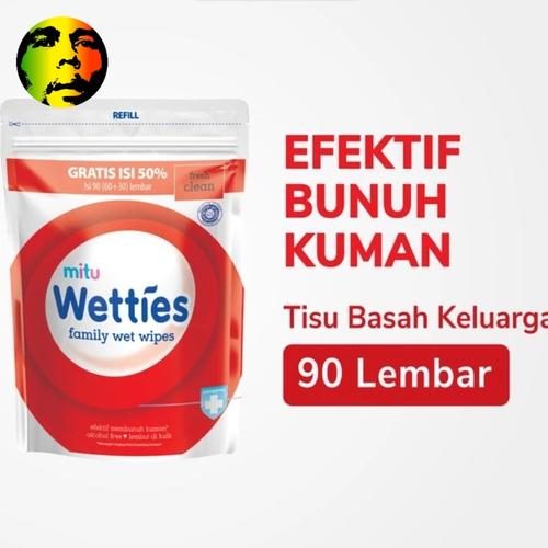Jual Mitu wetties family wet wipes 90 lembar (pouch) fresh clean - Kota Bekasi - jco mart ...