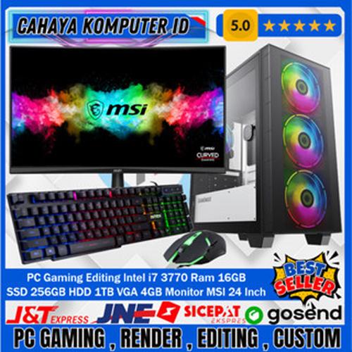 Jual Pc Rakitan Intel I7 3770 Ram 16GB HDD 1TB SSD 256Gb Vga 4GB Monitor MSI 24 INch Gaming ...