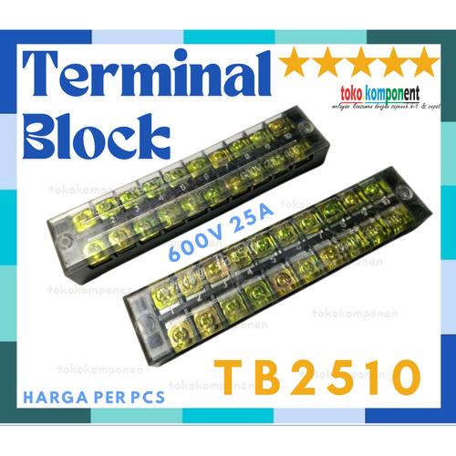 Jual Terminal Block TB-2510 TERMINAL BLOCK BLOK 10 KABEL 10 PIN 10P ...