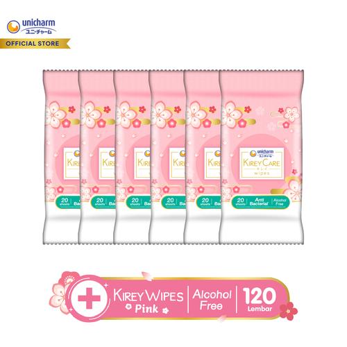 Jual KIREY WIPES ANTI BACTERIAL PINK 20P - 6 Packs / 1 Carton - Kab ...