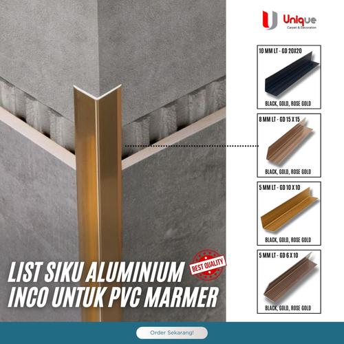 Jual List Siku Aluminium INCO Untuk PVC Marmer / List L Bagian Sudut ...