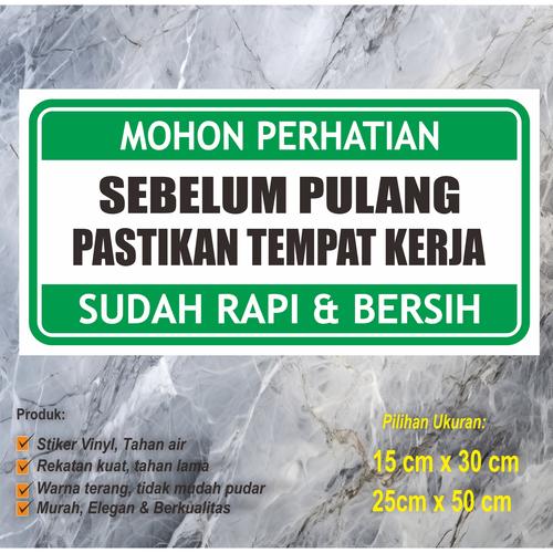 Jual Stiker Vinyl Rapikan dan Bersihkan Area Tempat Kerja Sebelum ...