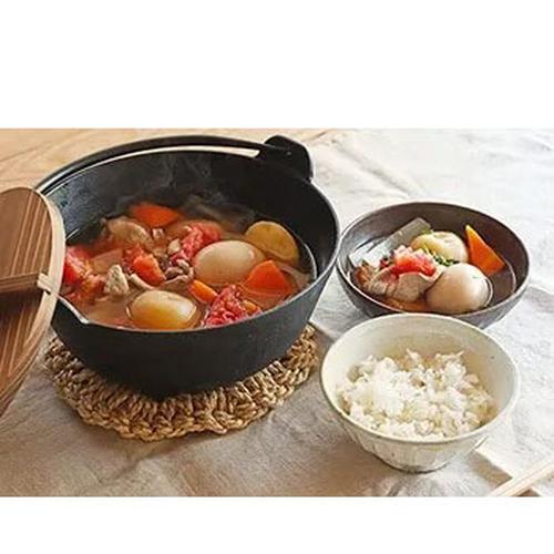 Promo OIGEN Cast Iron round pot F-021 Maru nabe 7 inch/ 18cm 1,4L ...