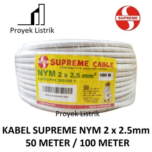 Jual SUPREME Kabel NYM 2x2,5 mm 50 100 M Meter 2x2.5 50M 100M 2 x 2,5 ...