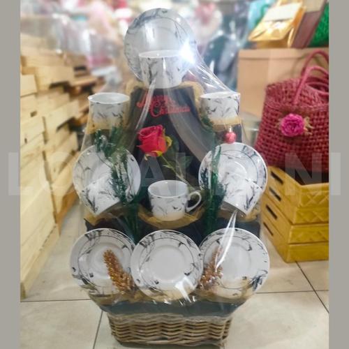 Jual Parcel Natal Tea Set Premium/ Hampers Natal Tea Set Gelas Keramik ...