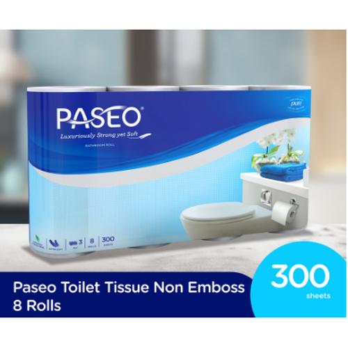 Jual Tissue Paseo Bathroom Isi 8 Roll 3Ply- 300s / Paseo Tissue Toilet Core Non Emboss 300 ...