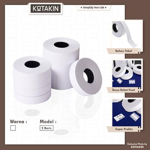 Jual Reffil Label Harga Isi Ulang Labeller 2 Baris Tempelan Price ...