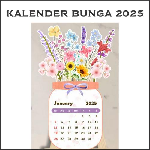 Jual Kalender Bunga 2025 Motif 3 - Kalender Meja - Kelender Duduk ...