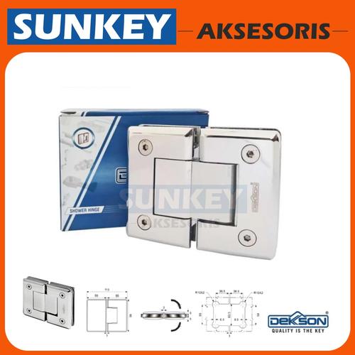 Jual Shower Hinge Dekkson SH 7703 180 Glass Engsel Pintu Kaca Shower ...